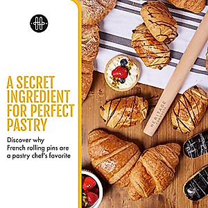 Heritage Products French Rolling Pin - Tapered Wooden Rolling Pins for Baking - Dough Roller for Fondant, Ravioli, Pastry, Pie, Bread, Dumpling