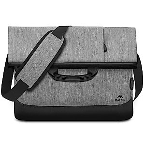 Messenger Bag for Women Crossbody, 2 in 1 Convertible Laptop Tote Bags 15.6 Inch Computer Briefcase Carrying Case with Shoulder Strap, Large Handbags Stylish Lady Satchel for Travel Work, Grey