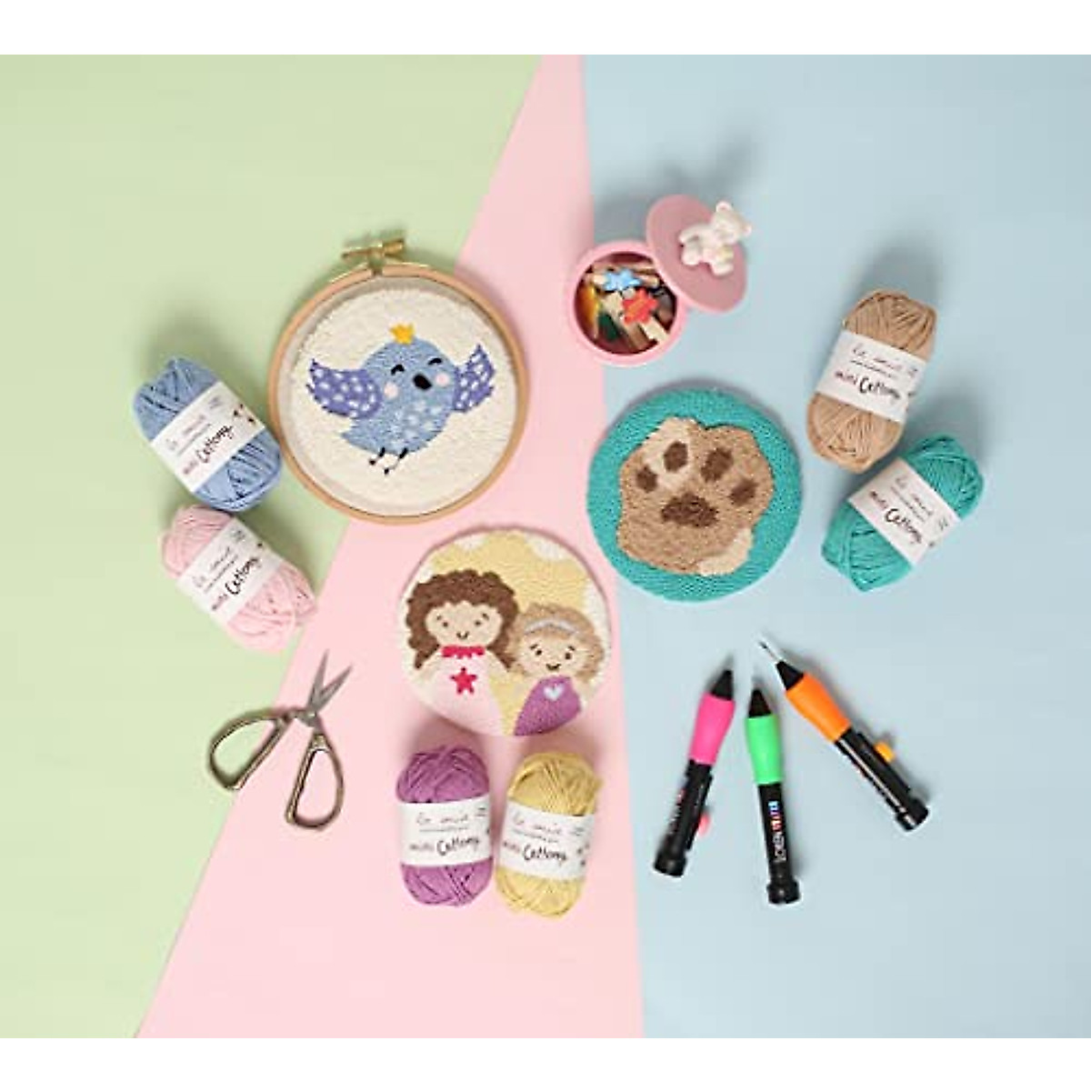 La mia Mini Cottony 20 Skein 100% Cotton Mini Yarn, Total 17.6 Oz Each 0.88 Oz (25g) / 65 Yrds (60m), Light, Dk (V1)