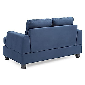 Glory Furniture Upholstered Love Seat, Navy Blue Suede