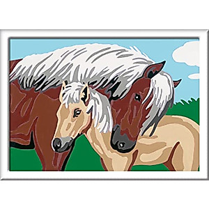 Ravensburger CreArt Mother/Foal Paint by Numbers Kit for Kids - Painting Arts and Crafts for Ages 7 and Up