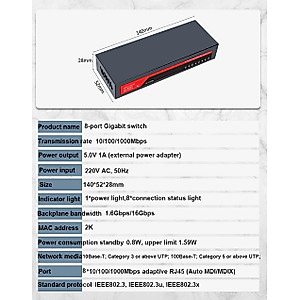 KuWFi Bundle of Goods 2.4G Wireless WiFi Bridge and 8 Ports Gigabit Ethernet Network Switch