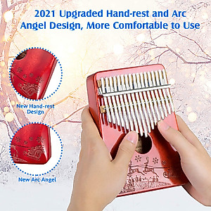 Velje 17 Keys Thumb Piano with Waterproof Protective Box, Portable Mahogany Kalimba with Hand-Rest Design, Perfect Gifts for Kids, Adult/Beginners