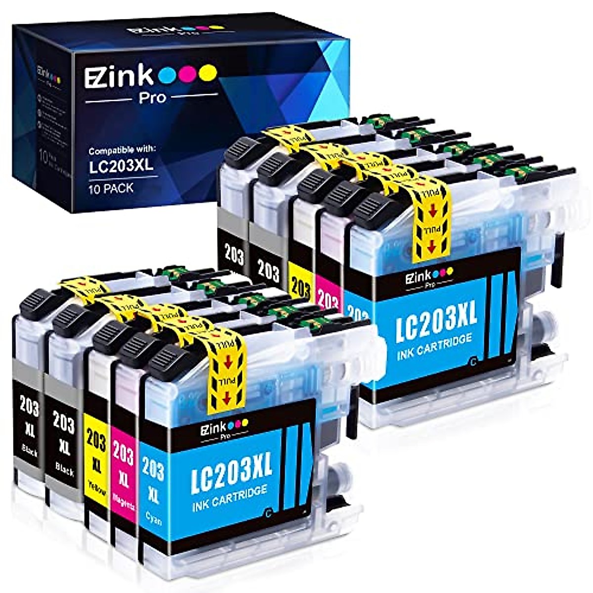 E-Z Ink Pro LC203 LC201 LC203XL Comaptible Ink Cartridges Replacement for Brother LC203 LC201 LC203XL LC201XL to use with MFC-J480DW MFC-J880DW MFC-J4420DW MFC-J680DW MFC-J885DW J460DW J460DW(10 Pack)