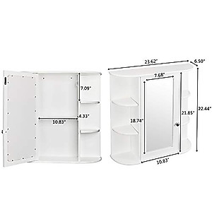 Kcelarec Bathroom Medicine Cabinet, Wall Mounted Storage Cabinet,Mirror Cabinet for Bathroom Living Room, Bathroom Mirror Wall Cabinet