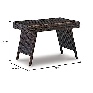 Signature Design by Ashley Kantana Casual Outdoor End Table, Dark Brown