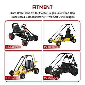 GREHUA 4" Go Kart Brake Band & 71" Throttle Cable Kit Compatible with Predator 212cc 196cc GX160 GX200 6.5hp Manco Bandit Critter 1492 4316 297 Azusa 2251-B Yerf-Dog Yard Cart Mini Bike ATV Parts