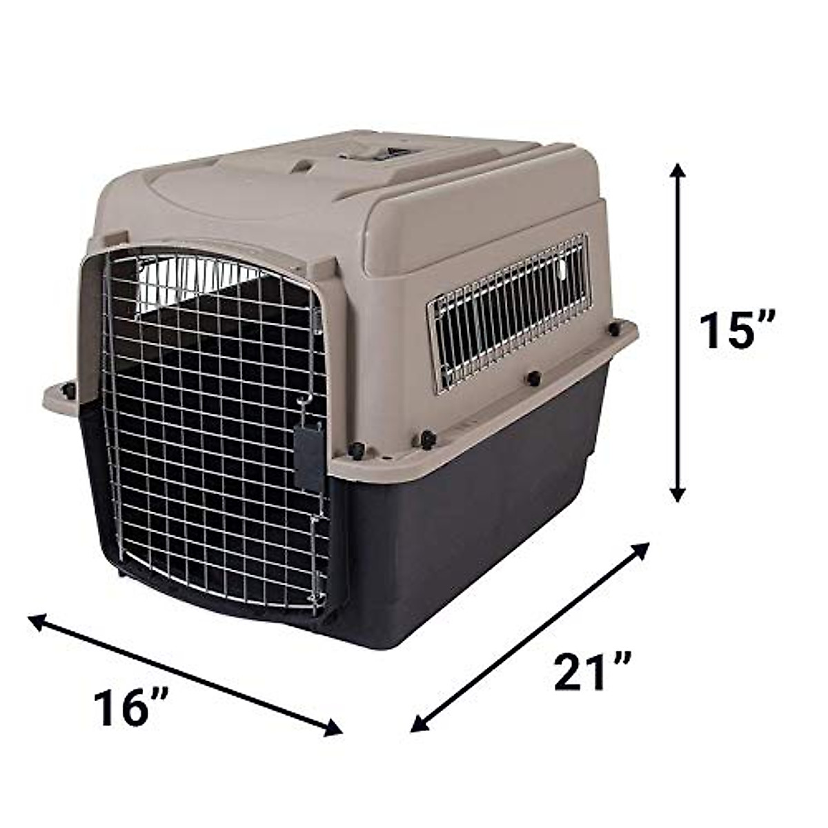 Petmate Ultra Vari Dog Kennel for Small Dogs (Durable, Heavy Duty Dog Travel Crate, Made with Recycled Materials, 21 in. Long) up to 15 lbs, Made in USA
