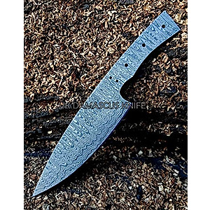 JNR Traders Forged Damascus Steel Chef Knife Blank Blade for Knife Making Diy Professional Kitchen Knives Blanks 10.50" Jnr6045Ld