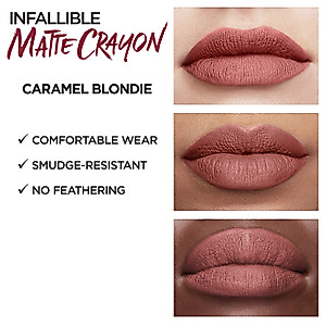 L'Oreal Paris Infallible Matte Lip Crayon, Caramel Blonde (Packaging May Vary)