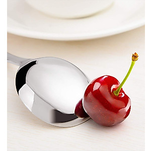 Qualizon 18/8 Stainless Steel Adult Soup Spoon Big Round Spoons Large Heavy Weight Dinner Spoon 4-Piece (7.2Inch)