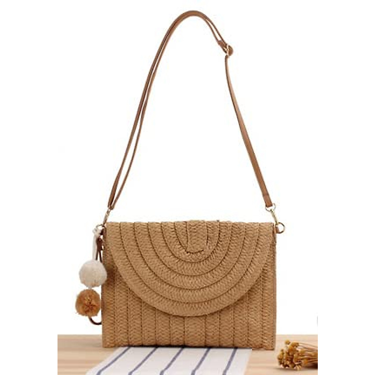 NociHah Straw Clutch Purses for Women Envelope Woven Clutch Handbags Summer Shoulder Bags