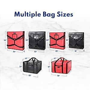 New Star Foodservice 51100 Insulated Pizza Delivery Bag, 18" by 18" by 5", Black