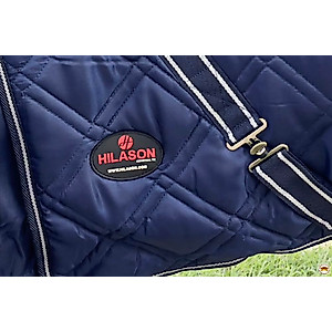 HILASON Western Horse Stable Blanket Quilted | Horse Blanket | Horse Blankets for Winter | Water Resistant Stable Blankets for Horses | Blankets for Horses | Blue | 78 Inches