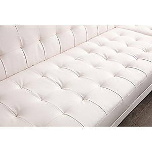 Greatime Faux Leather Reversible Sleeper Sofa & Chaise/Leatherette Convertible Section Sofa