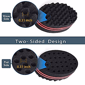 Magic Twist Hair Sponge, Barber Hair Brush Sponge, Styling Tool For Afro Curl, Coils, Dreadlocks (2 PACK)