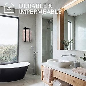 Wall Towel Rack for Rolled Towels, Bamboo Wooden Towel Racks for Bathroom Modern Wooden Towel Holder Vertical Bamboo Towel Rack Convenient Wooden Rack Guest Bath Spa Blanket Gym Mat (Black, Medium)