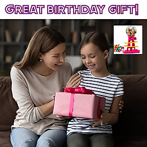 Tower Gumball Machine for Kids - 10" Gum Machine Toy Bank - Candy Machine Dispenser Includes 25 Dubble Bubble Gum Balls - Candy Dispenser Machine Christmas Gift Toys for Girls and Boys - Playo (Blue)