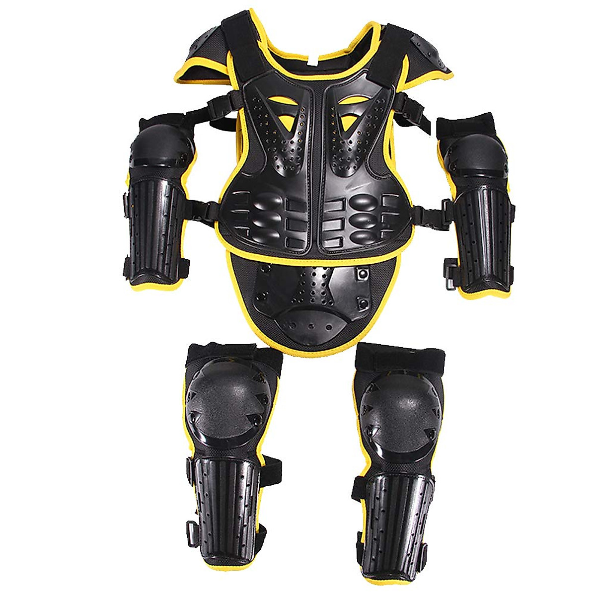 Kids Motorcycle Armor Suit Dirt Bike Chest Back Spine Protector Shoulder Arm Eblow Knee Pads Full Body Armor Vest for Bike Motocross Racing Skiing ICE Skating Hockey