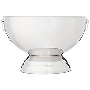 Winco SPB-35 Stainless Steel Punch Bowl with Handles, 3.5-Gallon, Medium