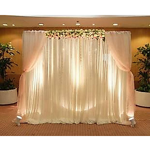 HAORUI Ice Silk Backdrop Curtain for Wedding Ceremony Photography Banquet Event Party 10ft White