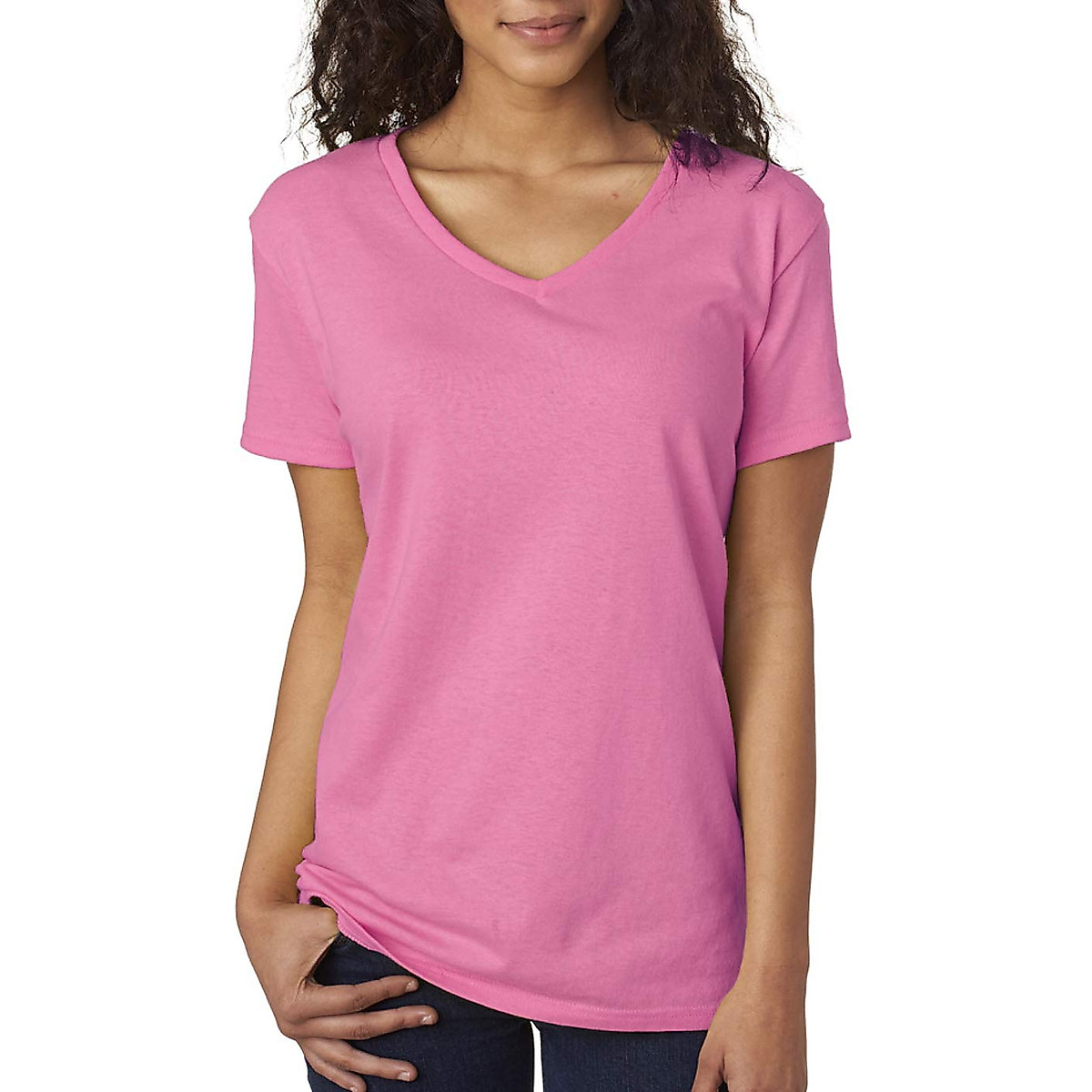 Gildan Women's Softstyle V-Neck T-Shirt - X-Large - Azalea