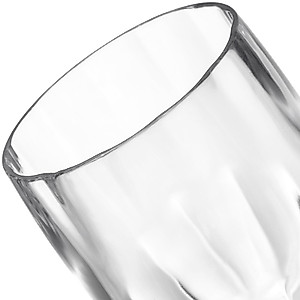 Suwimut Set of 8 Unbreakable Plastic Wine Glasses, 12 oz Plastic Stem Wine and Water Tumbler Stackable Goblets, Shatterproof Reusable Drinking Glassware for Poolside, Home, Outdoor, Wedding