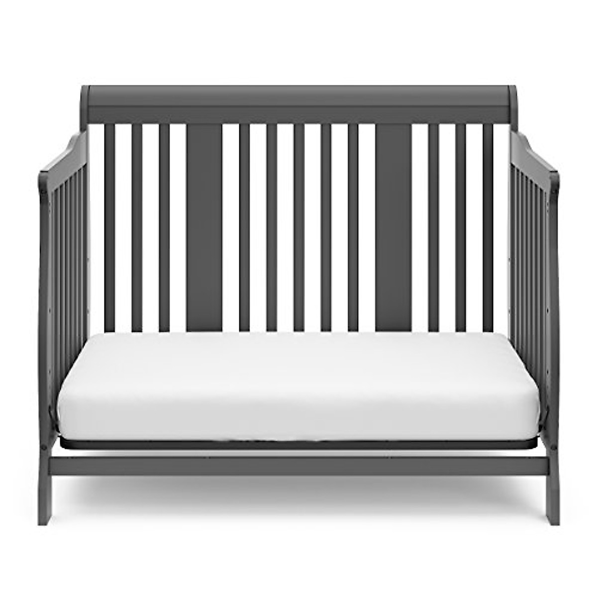 Storkcraft Tuscany 4-in-1 Convertible Crib, Gray, Easily Converts to Toddler Bed, Day Bed or Full Bed, 3 Position Adjustable Height Mattress (Mattress Not Included)