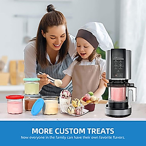 Generic Containers Replacement for Ninja Creami Pints and Lids, 4 Pack Ice Cream Containers with Colorful Lids, Compatible with NC299AMZ & NC300s Series Ice Cream Maker, BPA-Free, Dishwasher Safe
