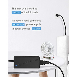 ALITOVE 24V 3A 72W AC to DC Adapter Power Supply Converter AC 100V ~ 240V to DC 24V 3amp Transformer with 5.5x2.1mm DC Output Jack for 5050 3528 LED Strip Module Light, CCTV Camera System