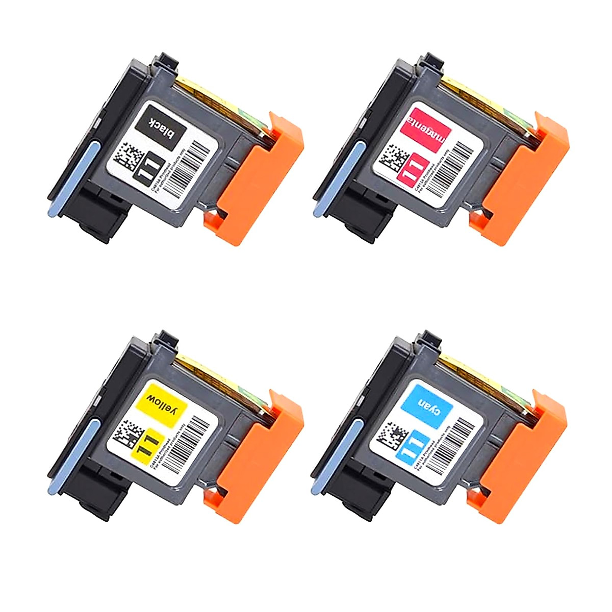 Compatible for HP11 C4810A C4811A C4812A C4813A Printhead for HP Designjet 500 & 500 Plus Series Printer by Getu Office, 4-Pack (BK+C+M+Y)。