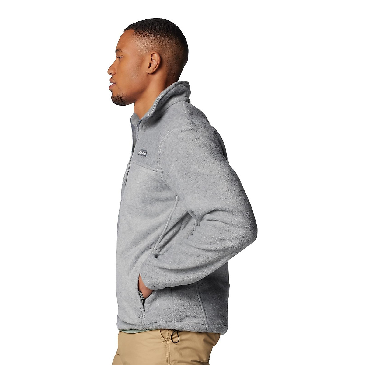 Columbia Men's Steens Mountain 2.0 Full Zip Fleece Jacket, Light Grey Heather, Medium