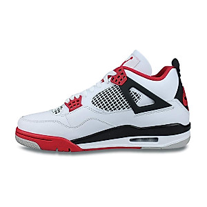 Nike Men's Air Jordan 4 Retro Fire Red 2020", White/Fire Red/Black/Tech Grey, 9
