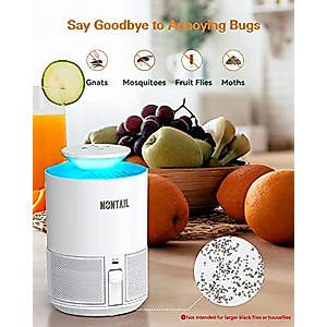 NONTAIL Fruit Fly Traps for Indoors, Mosquito Trap, Catcher & Killer for Gnat, Moth, Flies, Non-Zapper Insect Traps with UV Light Fan & Sticky Glue