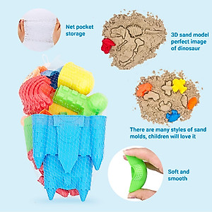25 Pcs Kids Beach Sand Toys Set, Beach Toys Includes Castle Bucket, Sand Molds, Beach Shovel Tool Kit, Sand Castle Building Kits, Kids Outdoor Toys Sandbox Toys for Toddlers Kids Outdoor Play