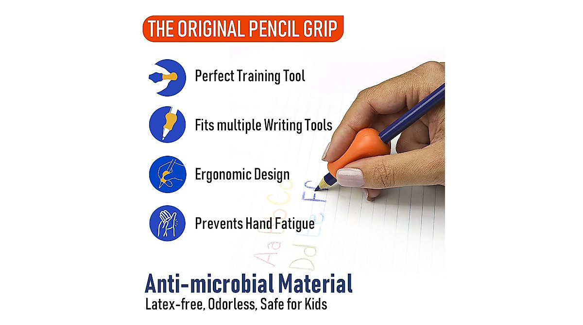 Ergonomic Pencil Gripper for Righties & Lefties | Bright Colors