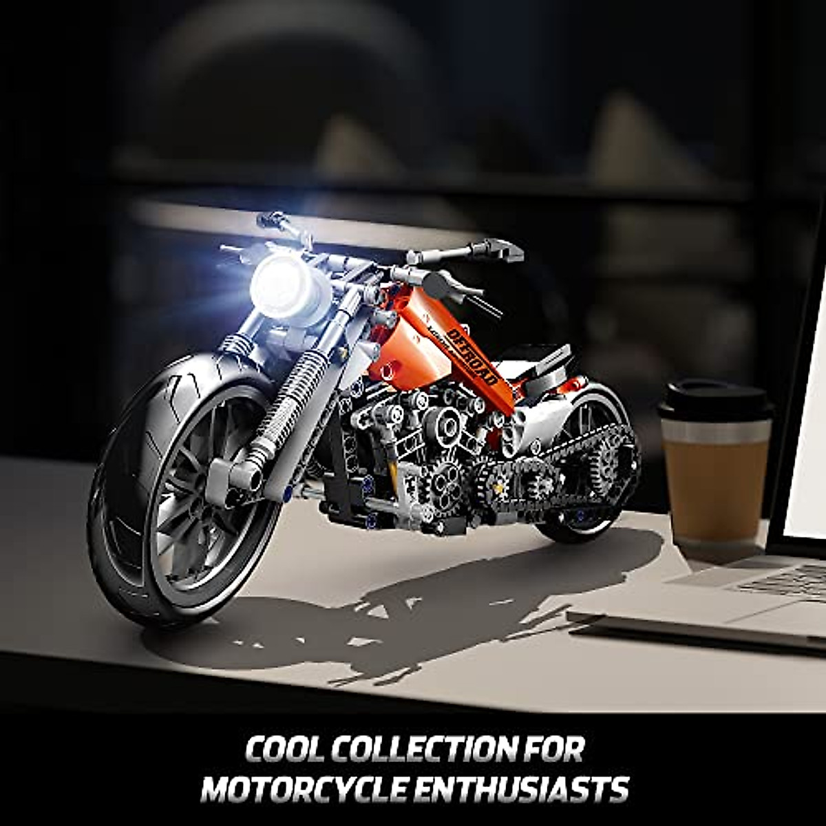 HOGOKIDS Motorcycle Building Block Set - 436 PCS Collectible Motorcycle Display Model, STEM Tech Motorbike Toy Collection Brick Kit, Birthday Gift for Adults Kids Boys Ages 6 7 8 9 10 11 12+ Years Old