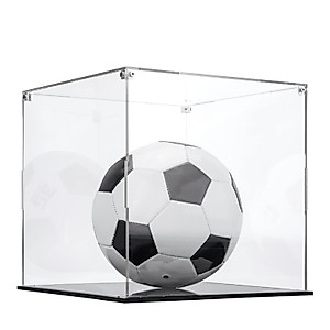 Cliselda Clear Acrylic Display Case with Black Base 10x10x10 in, Sturdy Acrylic Display Box Countertop Box Square Glass Case, Dustproof Protection Showcase for Action Figures Toys Collectibles