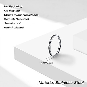 MYLYAHY 4mm/6mm/8mm Womens Inspirational Rings Silver Stainless Steel Keep Going Motivational Rings Encouragement Rings for Women (F_KEEP GOING, 6)