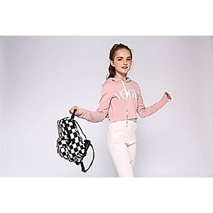 LOOMILOO Durable Small Backpack for Women Polyester Mini Backpack Kids Backpack for Young Girls (lattice)