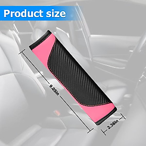 AUCELI 2PCS Car Seat Belt Cover, Carbon Fiber Safety Seatbelt Shoulder Strap Covers, Breathable Leather Soft Harness Pad Protect Your Neck and Shoulder Compatible with Cars