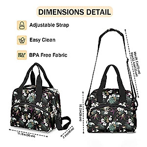 CFPolar Flower Insulated Lunch Box for Kids, Unisex, Polyester, Flower, Durable, Reusable, Leakproof, 11.8 x 7 x 10.2 in