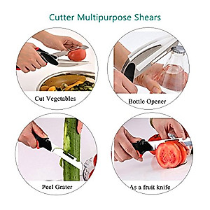 Food Cutter Choppers Meat Scissors Kitchen Shears,Quick Vegetable Slicer with Cutting Board Knife Kitchen Must Haves Chopping Scissors for Kitchen