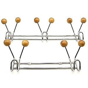 EVIDECO 963798 Wall Mounted 6-Hook Coat and Hat Rail