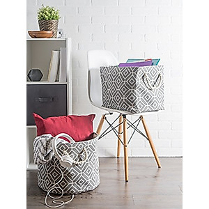 DII Collapsible Polyester Storage Bin, Stained Glass, Gray, Large Rectangle