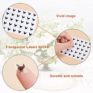 OLYCRAFT 2400pcs 4 Styles Black Meal Stickers 0.4 inch Food Choice Sticker Place Card Stickers Carrot/Chicken/Cow/Fish Wedding Meal Indicator Stickers Meal Stickers for Place Cards Party Supplies