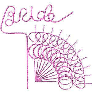 GREAWOD 12pcs Glitter Bachelorette Party Decorations Straws, Bride party Favors Bridal Shower Wedding Engagement Party Decorations,1 Pink Glitter Bride Straws And 11 Pink Glitter Diamond Ring Straws