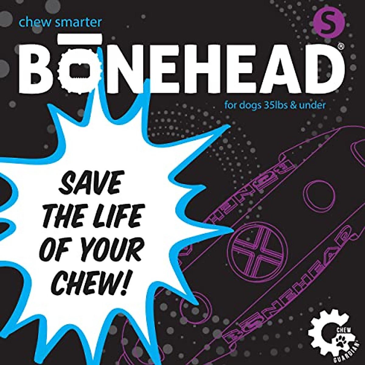 Himalayan Dog Chew Bonehead Small Dog Chew Holder, Secures Chews for Dogs, Chew Smarter and Longer, Stimulate Your Dog, Holds Yak Chews with Screw-in Fastener, 1 Dog Toy