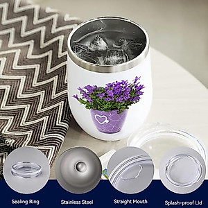 silichee 12 Oz Stainless Steel Tumbler Cups Water Bottle with Lid Flowers Isolated on White Insulated Tumblers Vacuum Coffee Mugs for Hot and Cold Wine,Drinks,Coffee