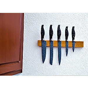 Green Direct 16 inch Magnetic Knife Holder, Use as A Wood Knife Storage Bar, Utensil Holder, Tool Holder, Art Supply Organizer & Kitchen Organizer